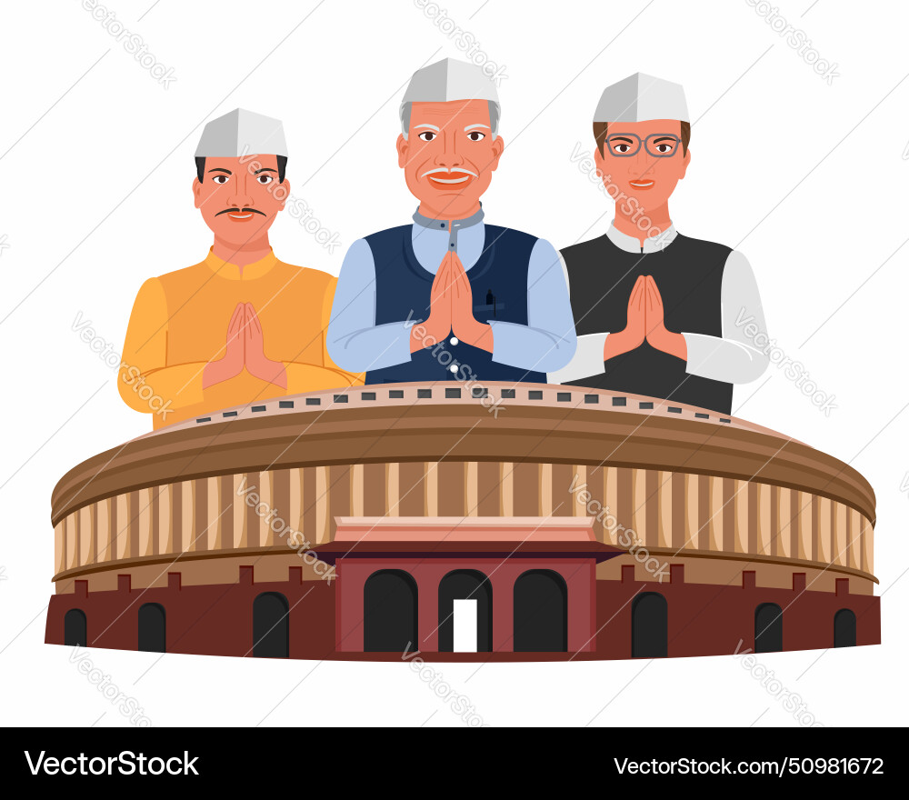 Indian politician candidate request for voting Vector Image Indian politician candidate request for voting Vector Image