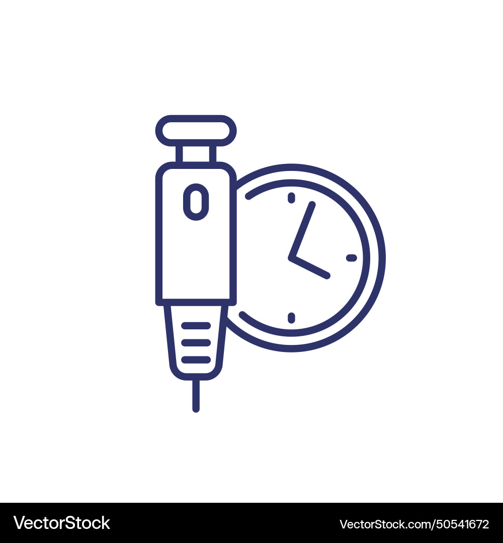 Insulin injection time line icon Royalty Free Vector Image