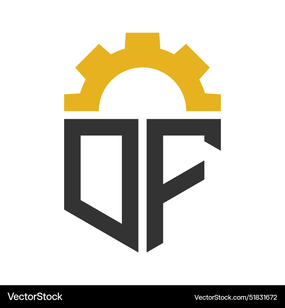 Letter df gear logo design for service center Vector Image