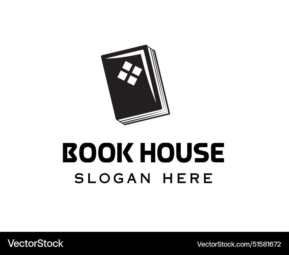 Logo for library book store Royalty Free Vector Image