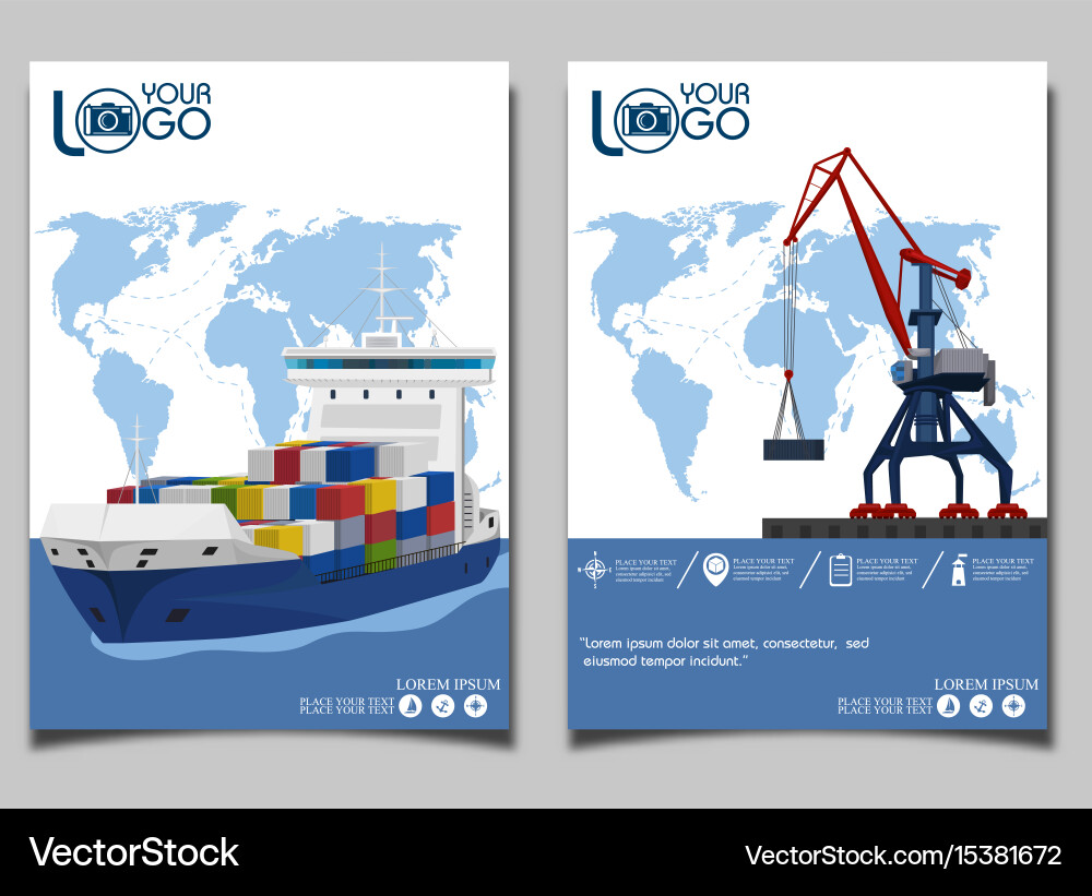 Maritime Shipping Banner Set Royalty Free Vector Image