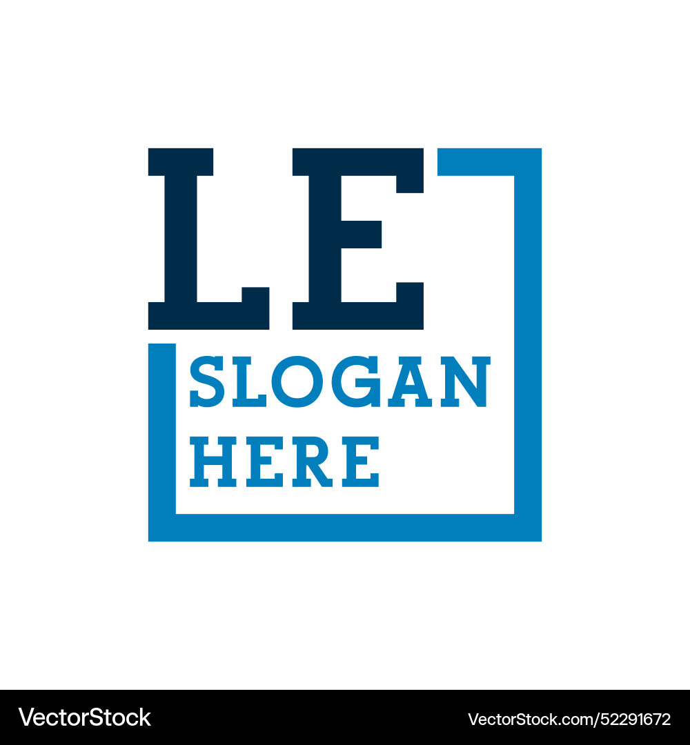 Minimal initials logo letters l and e le initial Vector Image