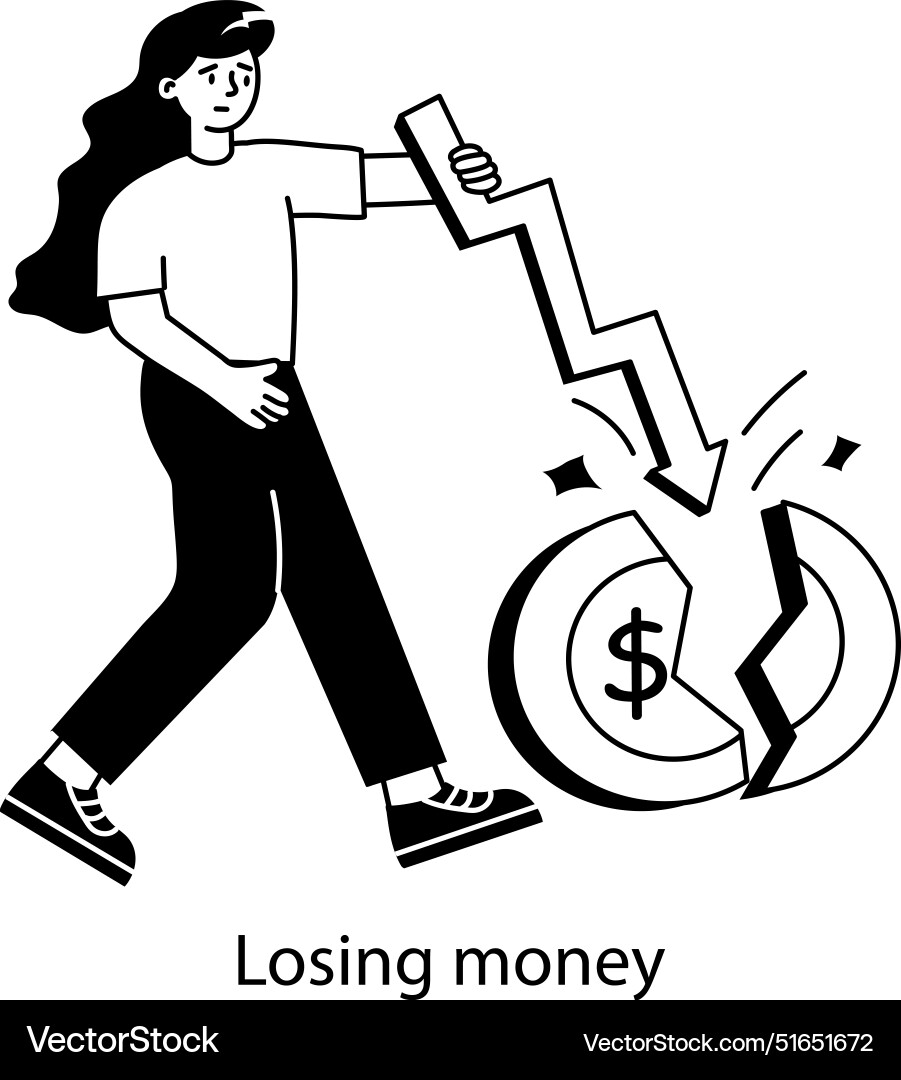 Money loss Royalty Free Vector Image - VectorStock