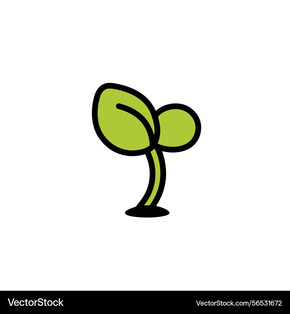 Plant sprout two leaves grow icon Royalty Free Vector Image