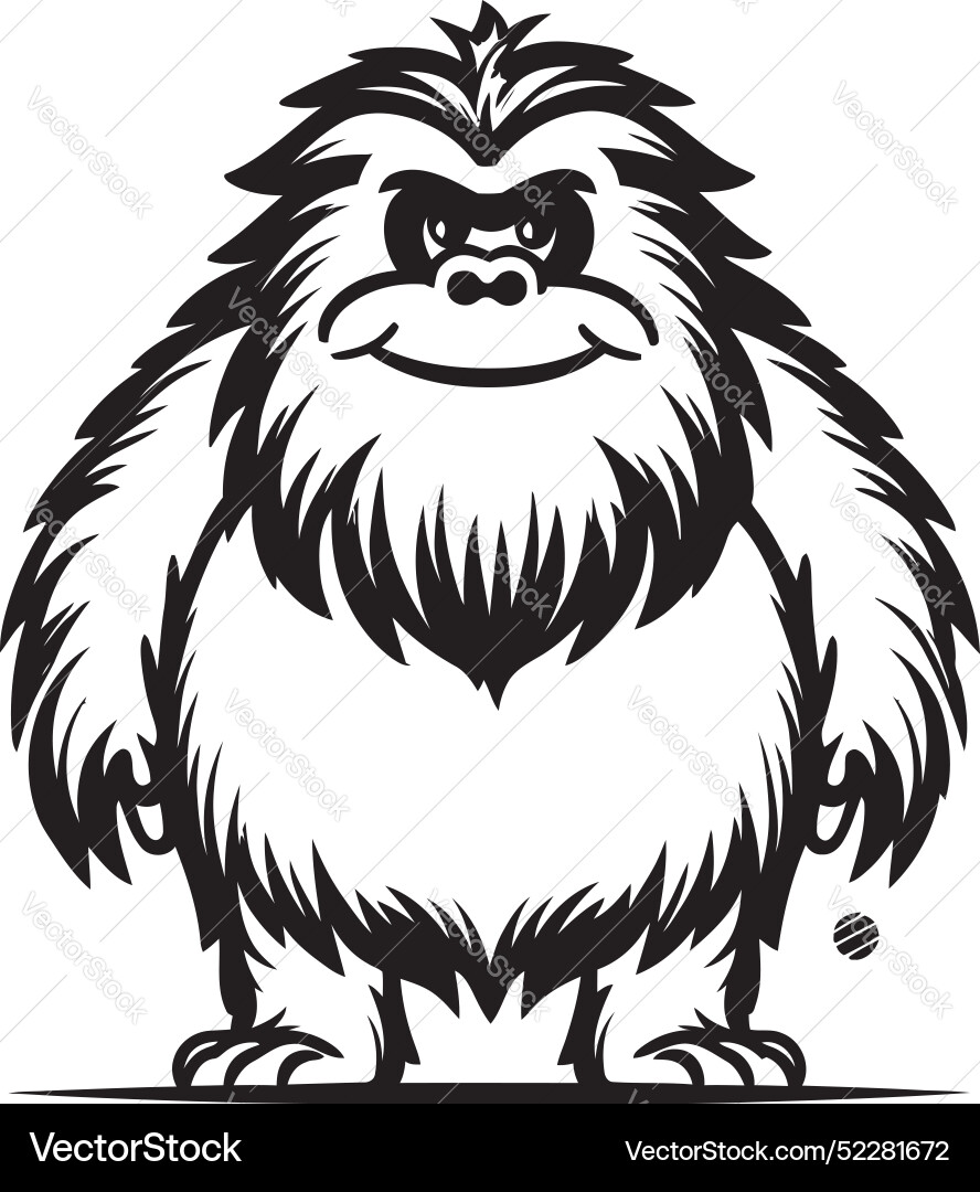 Sasquatch symphony gentle fullbody bigfoot emblem Vector Image