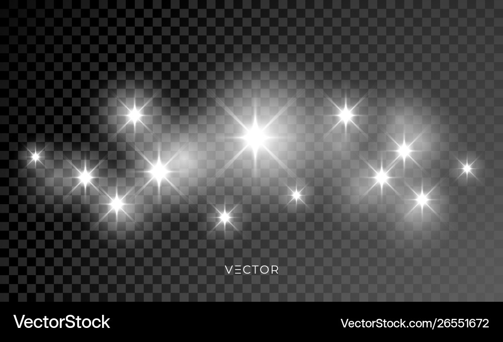 Star shine glow sparks lens flare sparkle effect Vector Image