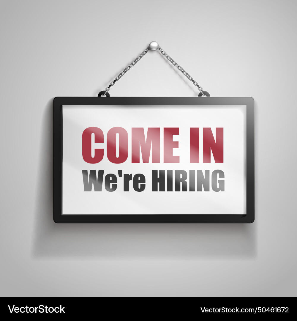We are hiring text sign Royalty Free Vector Image