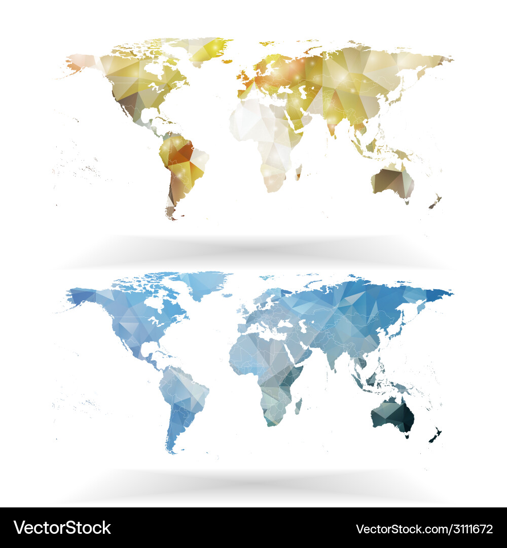 World map template triangle design Royalty Free Vector Image