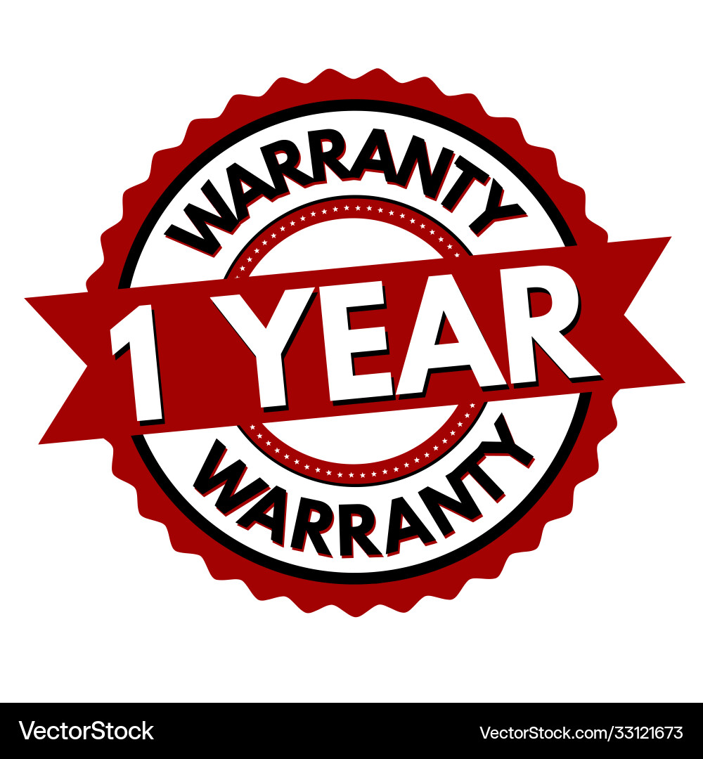 1 year warranty label or sticker Royalty Free Vector Image