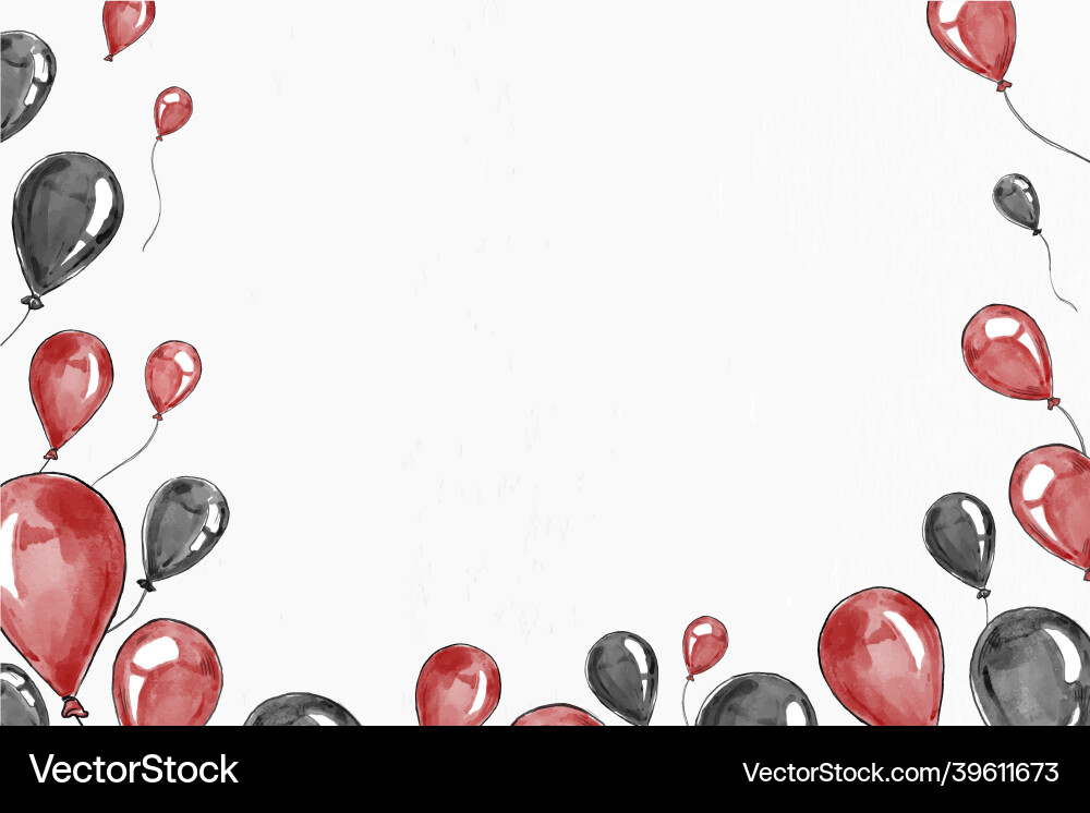 Birthday balloon border frame with design space Vector Image