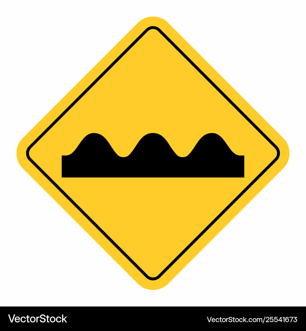 Bumpy road sign Royalty Free Vector Image - VectorStock