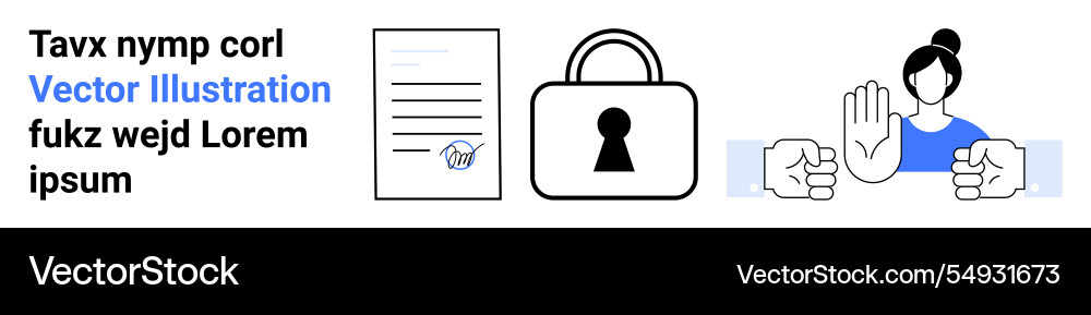 Document security and privacy with people lock Vector Image