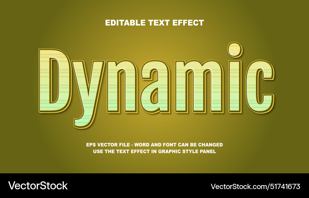 Editable text effect dynamic 3d template Vector Image