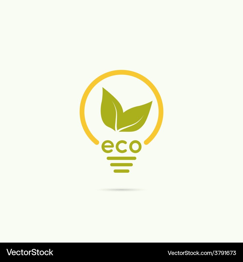Electric lamp with green leaves Royalty Free Vector Image