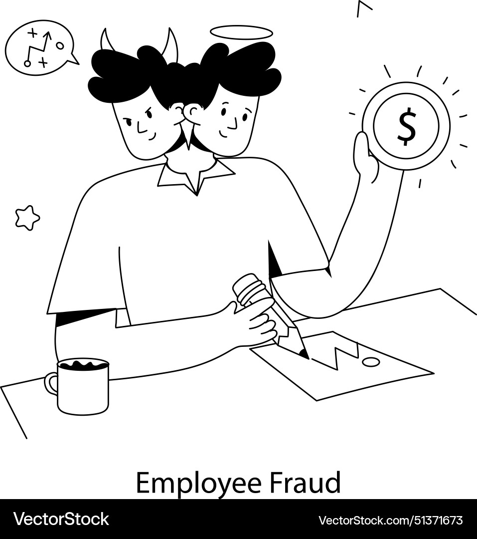Employee fraud Royalty Free Vector Image - VectorStock