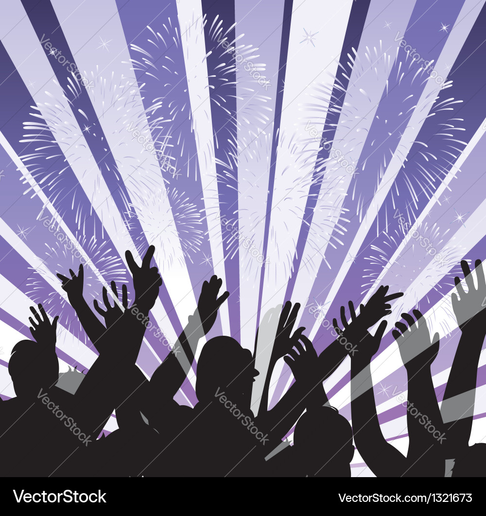 Fireworks and people Royalty Free Vector Image