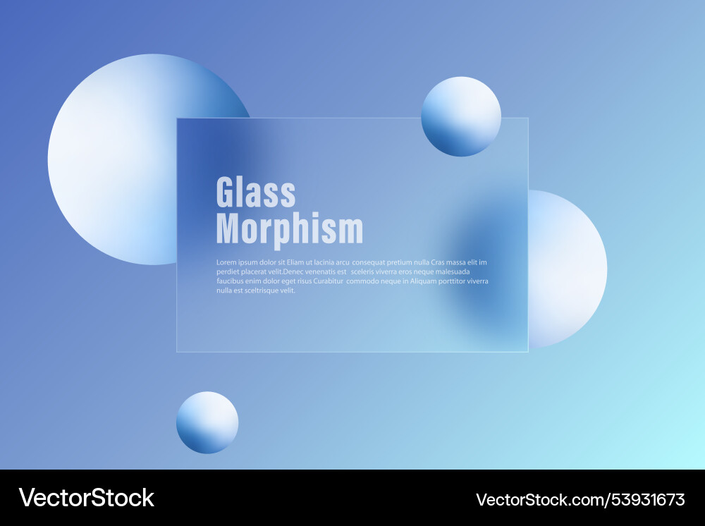 Glass morphism website landing page template Vector Image