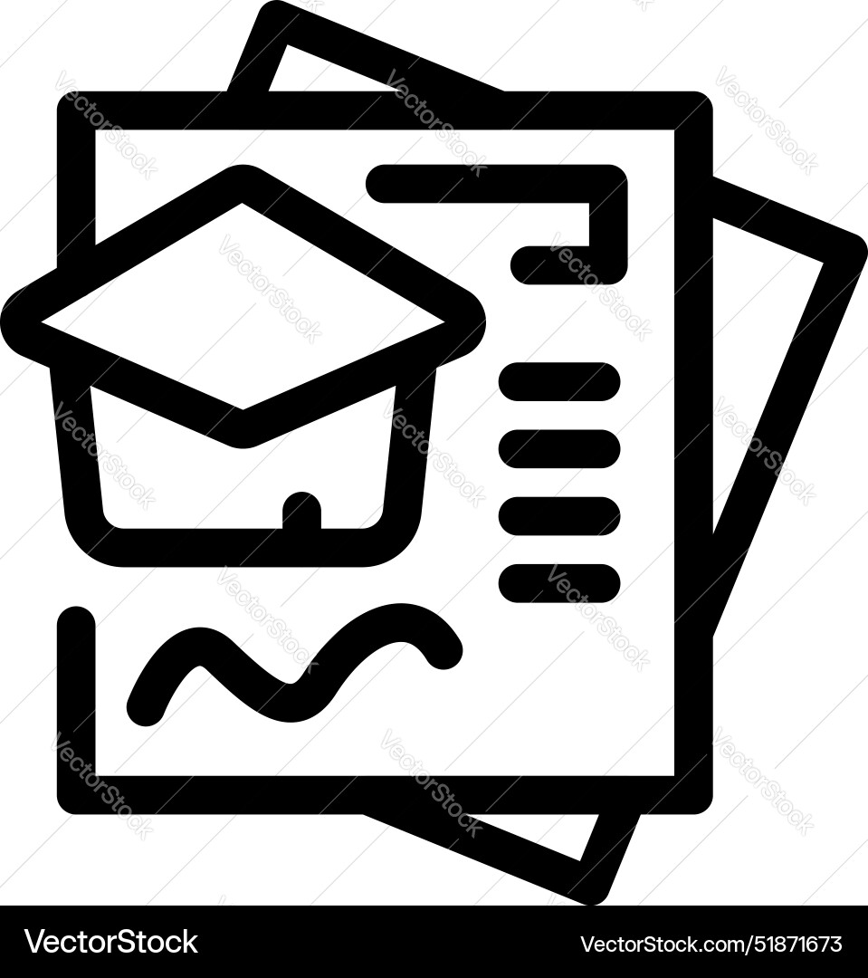 Graduation diploma university degree education Vector Image