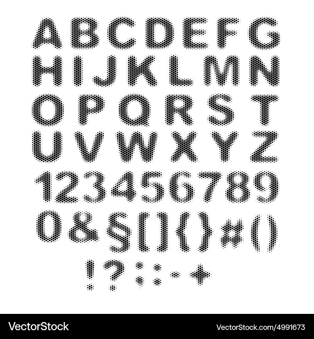 Halftone Letter Dotted Font Royalty Free Vector Image