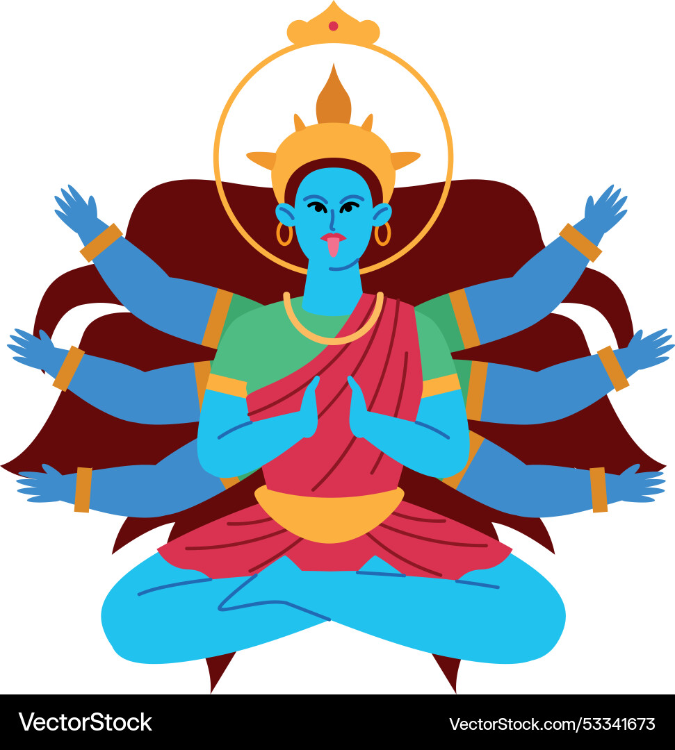 Hindu goddess kali with arms Royalty Free Vector Image