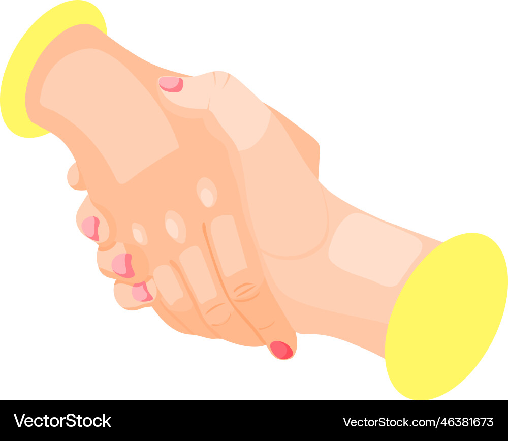 Isometric female handshake Royalty Free Vector Image
