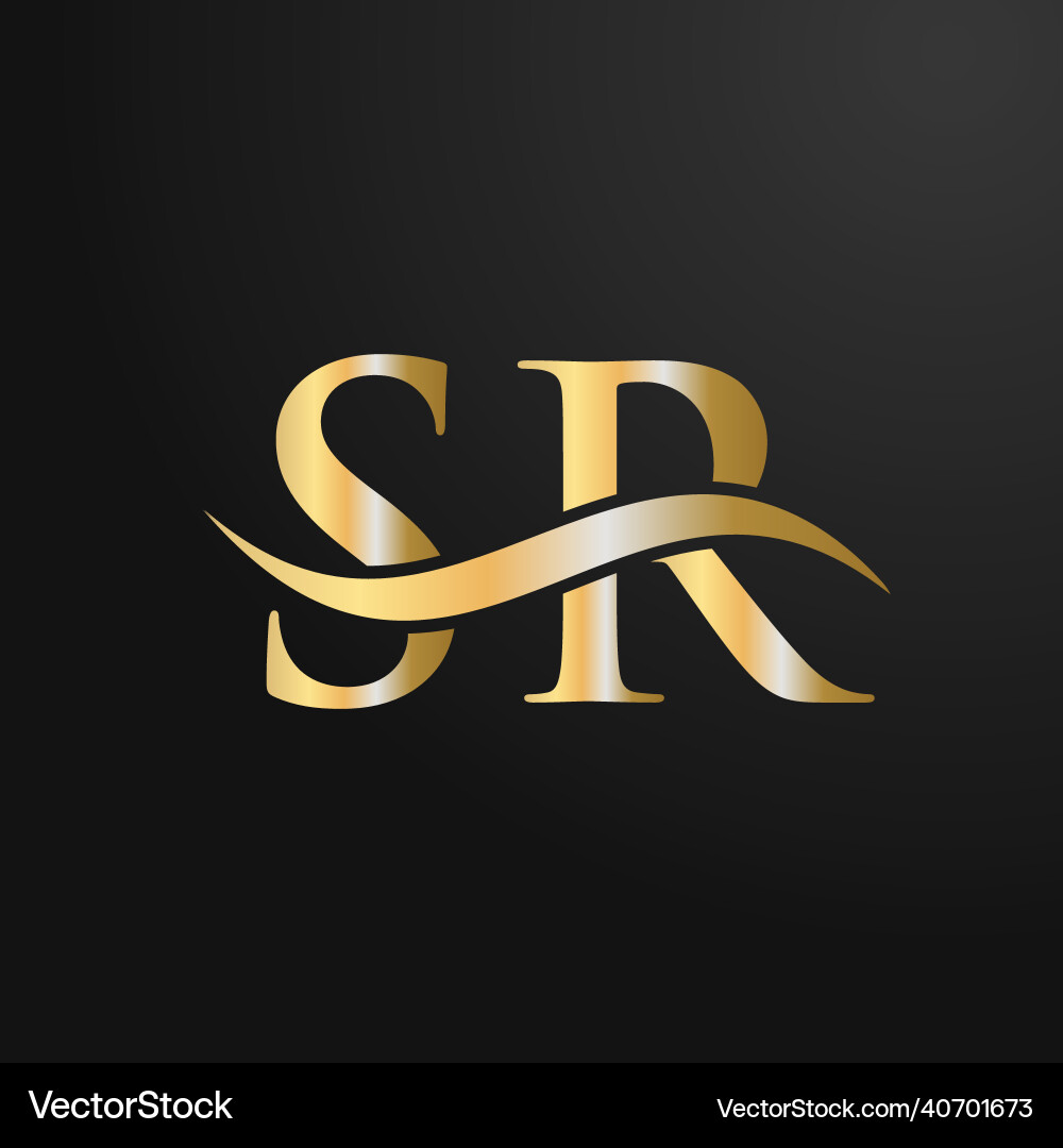 Letter sr logo design template s r Royalty Free Vector Image