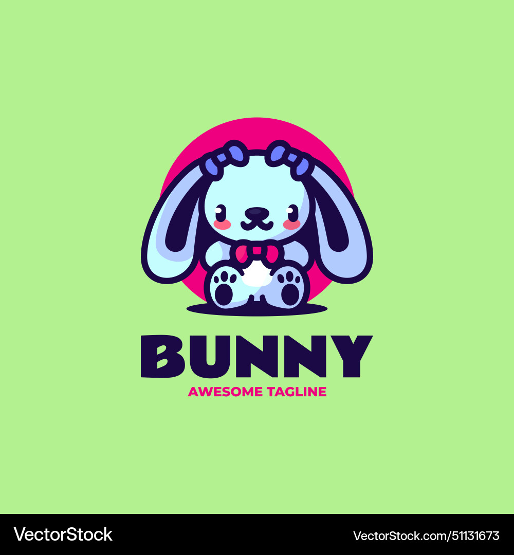 Logo bunny mascot cartoon style Royalty Free Vector Image