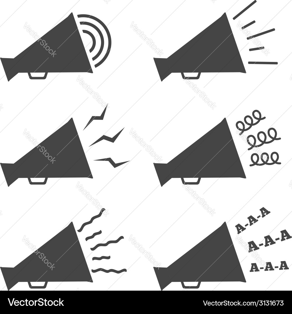 Megaphone icons Royalty Free Vector Image - VectorStock