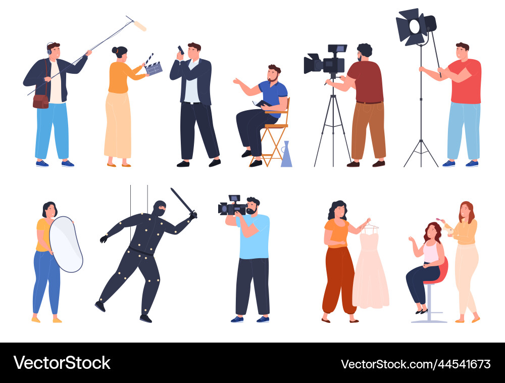 Movie Production Crew Royalty Free Vector Image