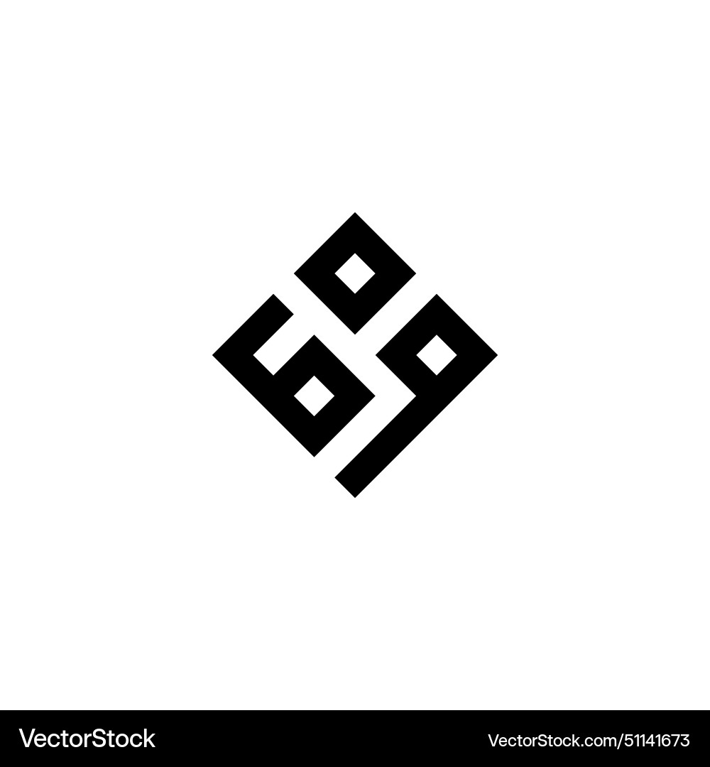 Numbers 609 simple logo symbol Royalty Free Vector Image