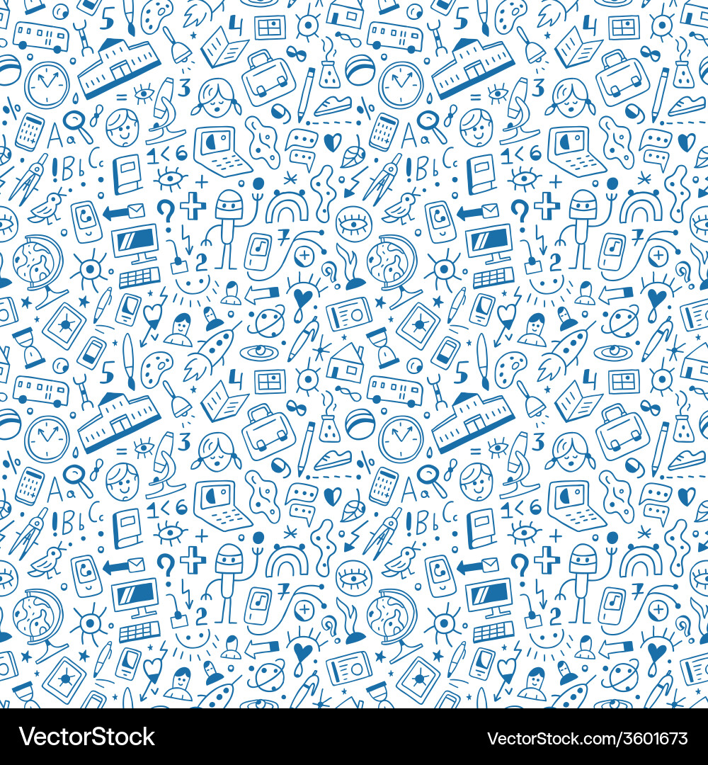 School seamless background Royalty Free Vector Image