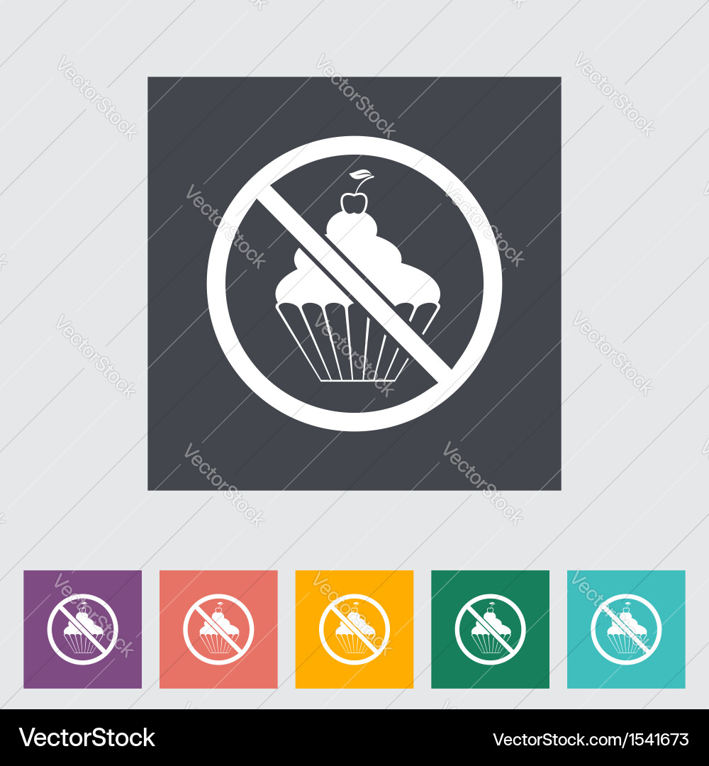 Single Flat Cake Icon Royalty Free Vector Image