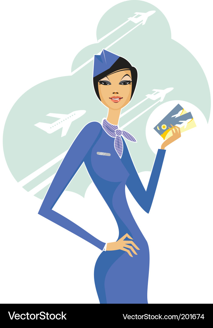 Attractive Flight Attendant Royalty Free Vector Image