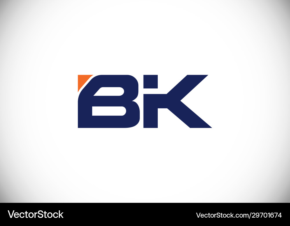 B k initial letter logo design creative modern Vector Image