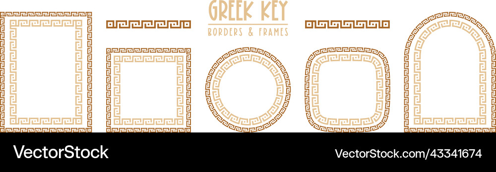 Greek key frames and borders collection Royalty Free Vector
