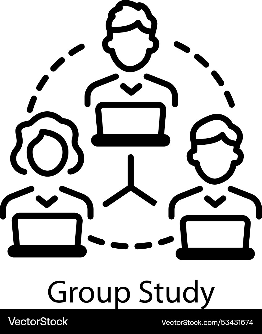 Group study Royalty Free Vector Image - VectorStock