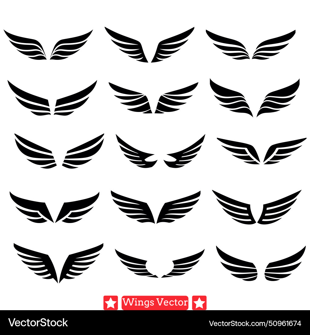 Heavenly haven versatile wings set for all Vector Image