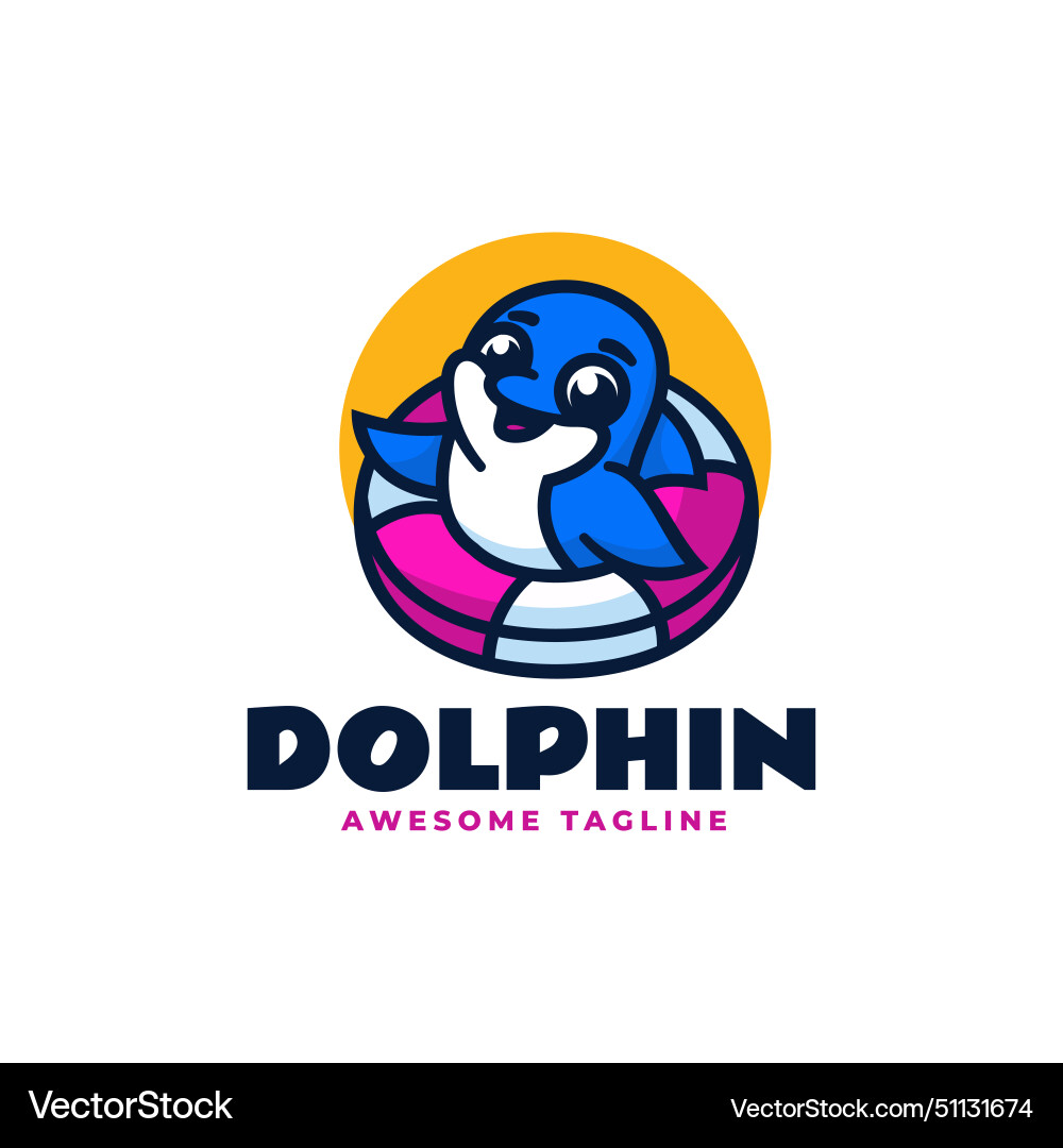 Logo dolphin mascot cartoon style Royalty Free Vector Image