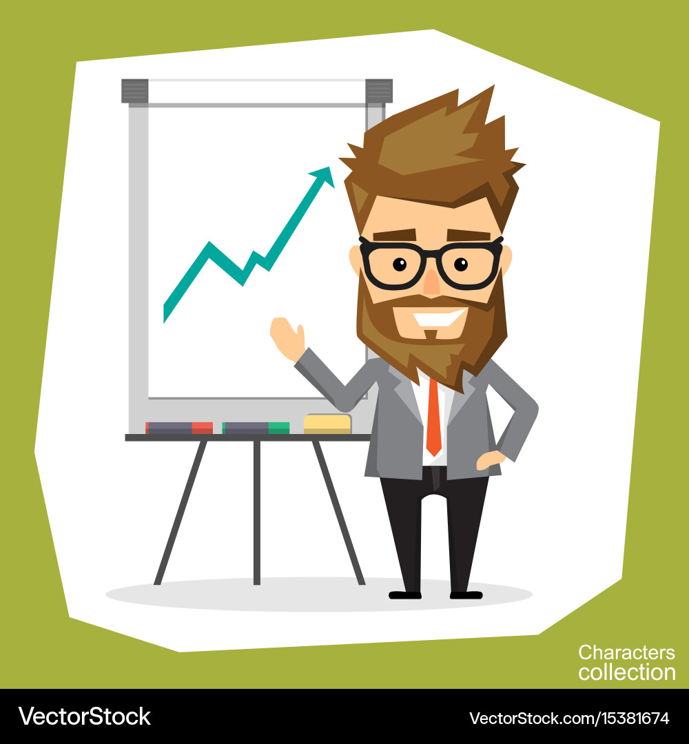 Presentation on flip chart paper Royalty Free Vector Image