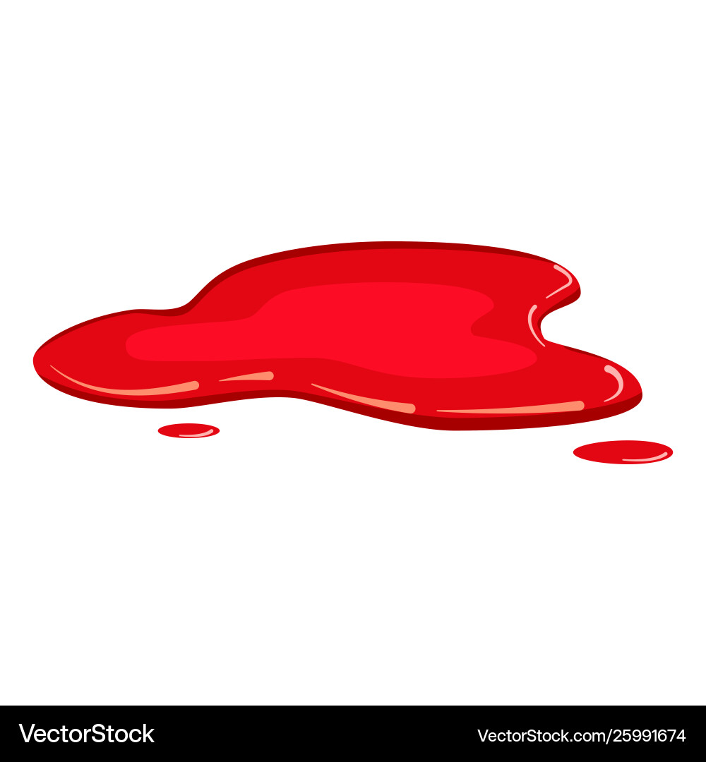 Puddle blood liquid pool plash cartoon Royalty Free Vector