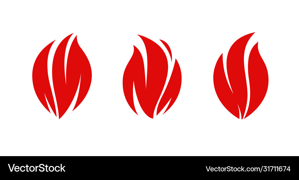 Red fire icon or symbol flame Royalty Free Vector Image