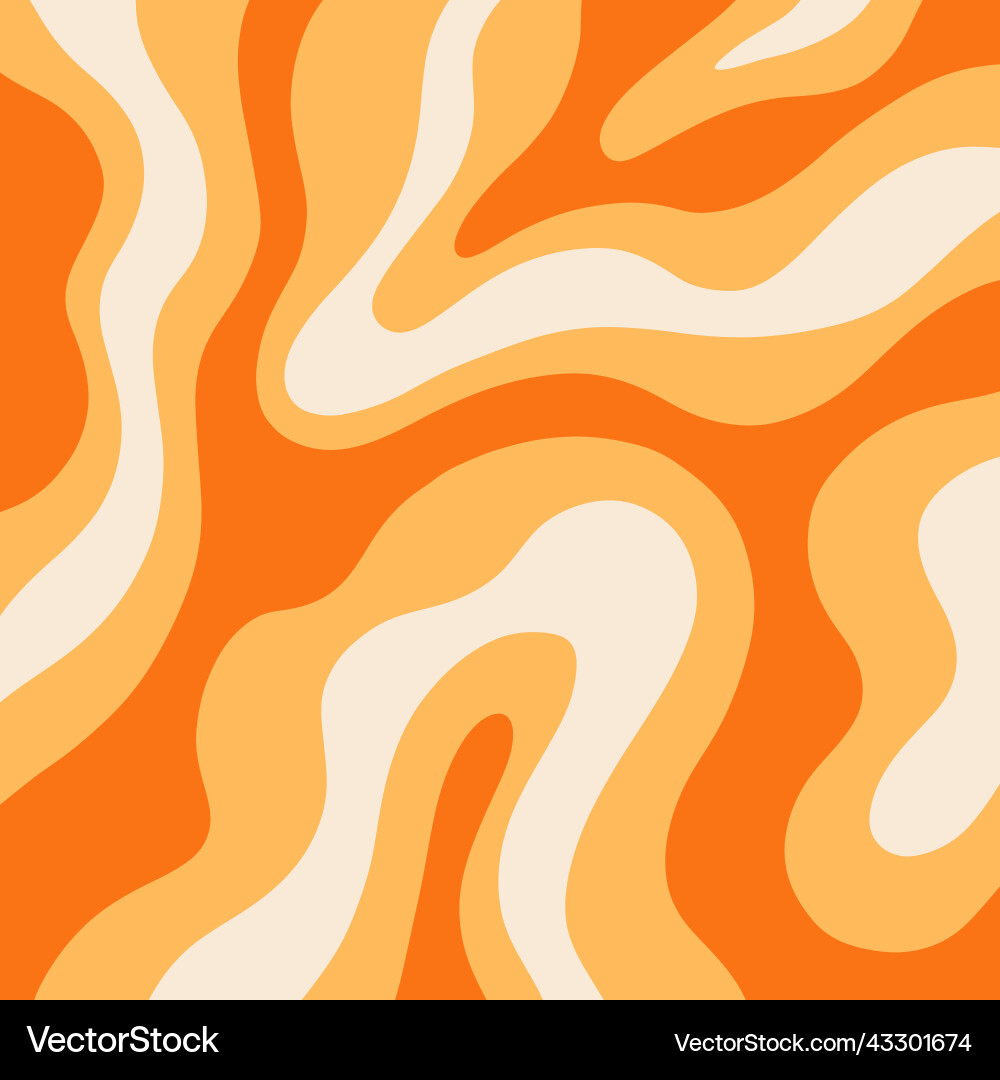 Retro 70s Swirls & Waves Royalty Free Vector Image