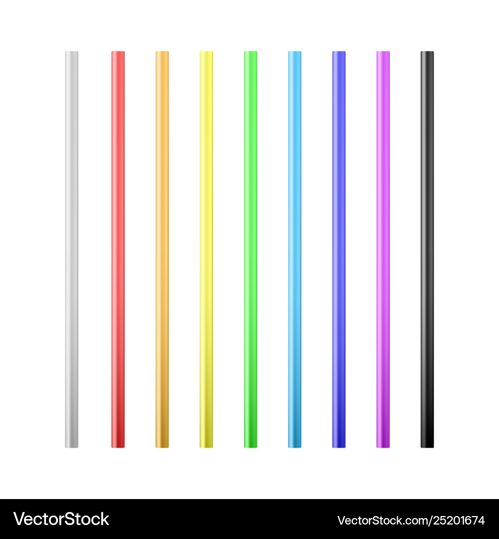 Set colorful drinking straws Royalty Free Vector Image