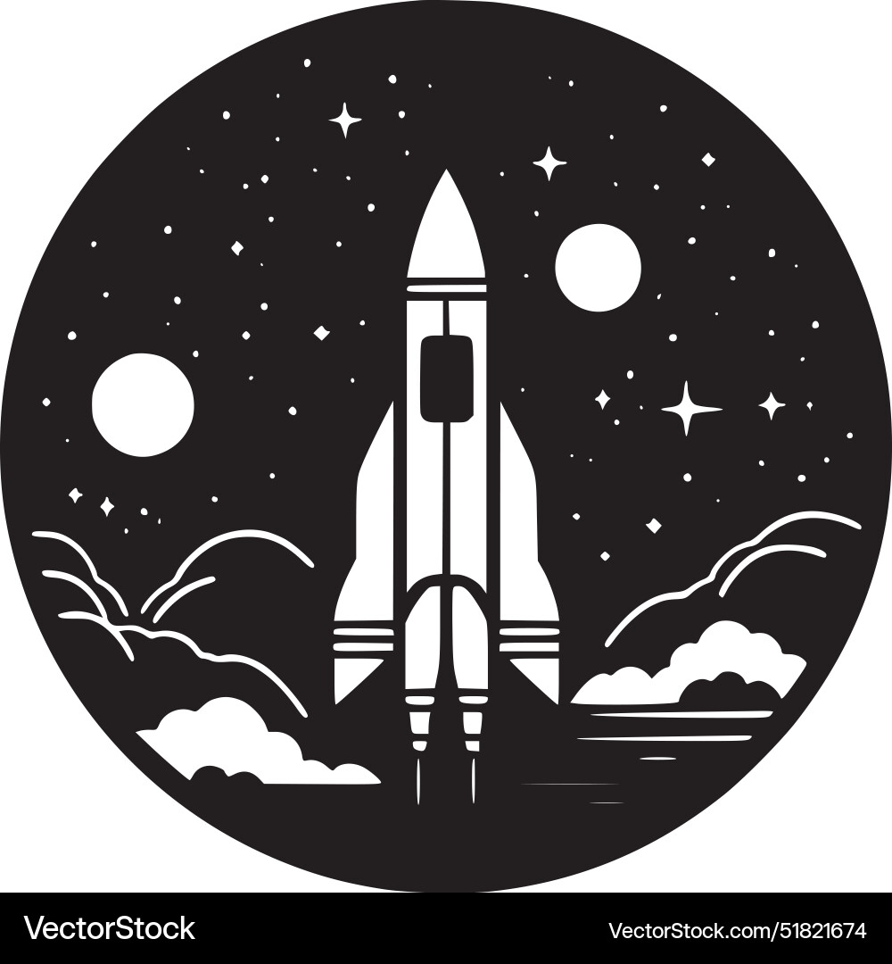 Space - minimalist and flat logo Royalty Free Vector Image