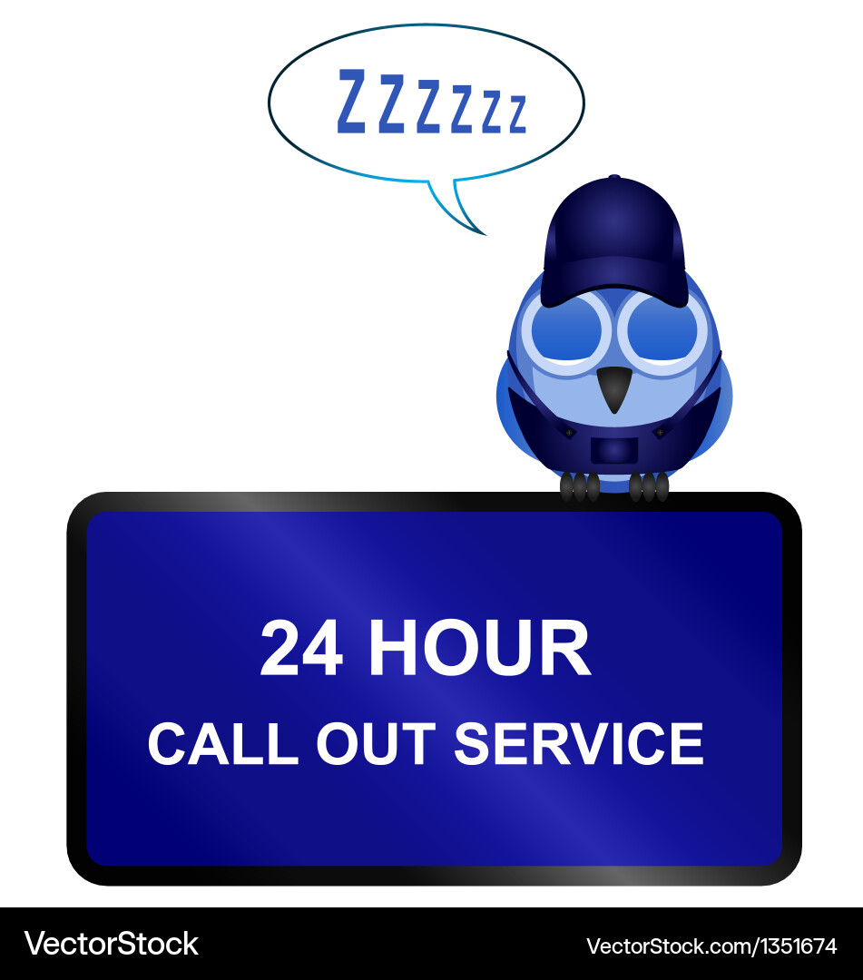 Twenty four call out service sign Royalty Free Vector Image