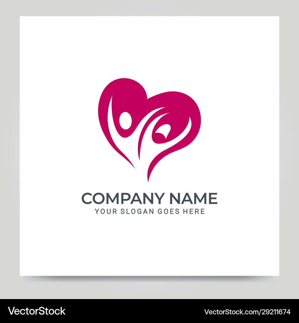 Two happy couples logo based abstract love Vector Image