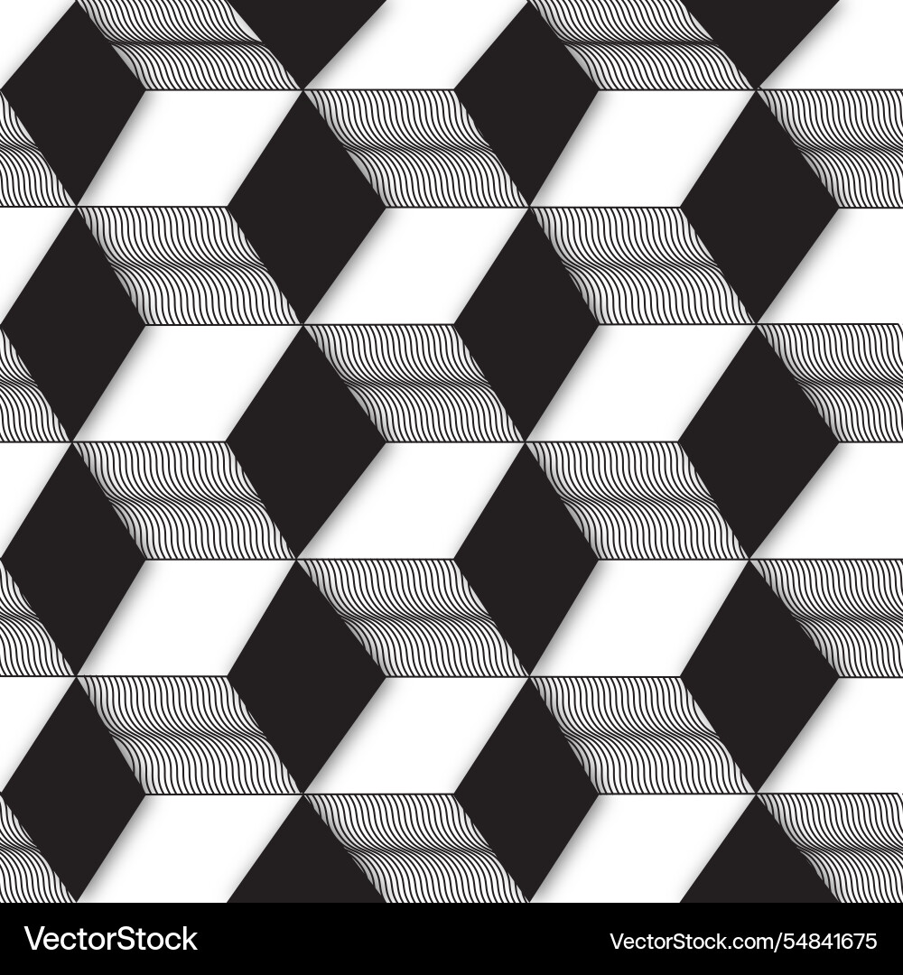 Black and white cube 3d background Royalty Free Vector Image
