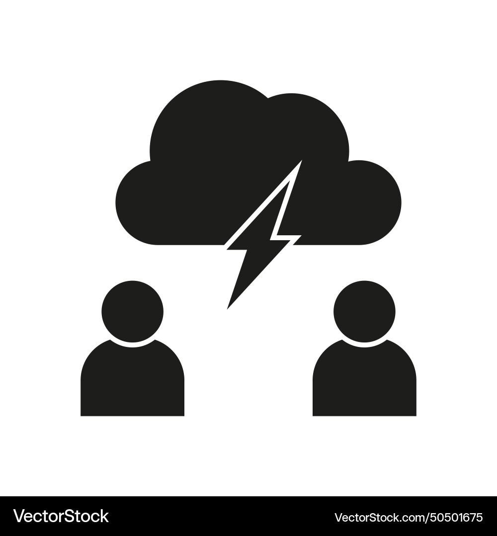 Conflict symbol with lightning human disagreement Vector Image