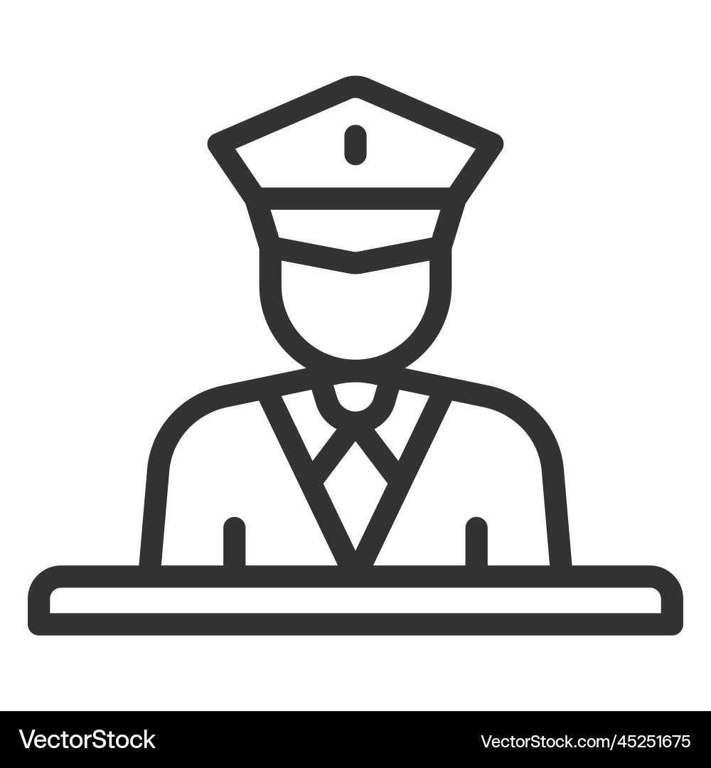 Customs officer at the desk Royalty Free Vector Image