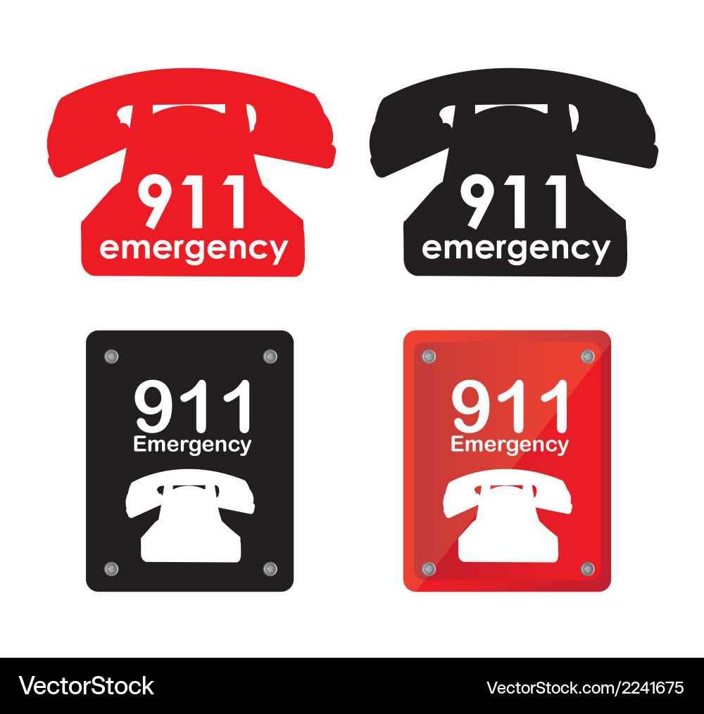 Emergency telephone over white background Vector Image